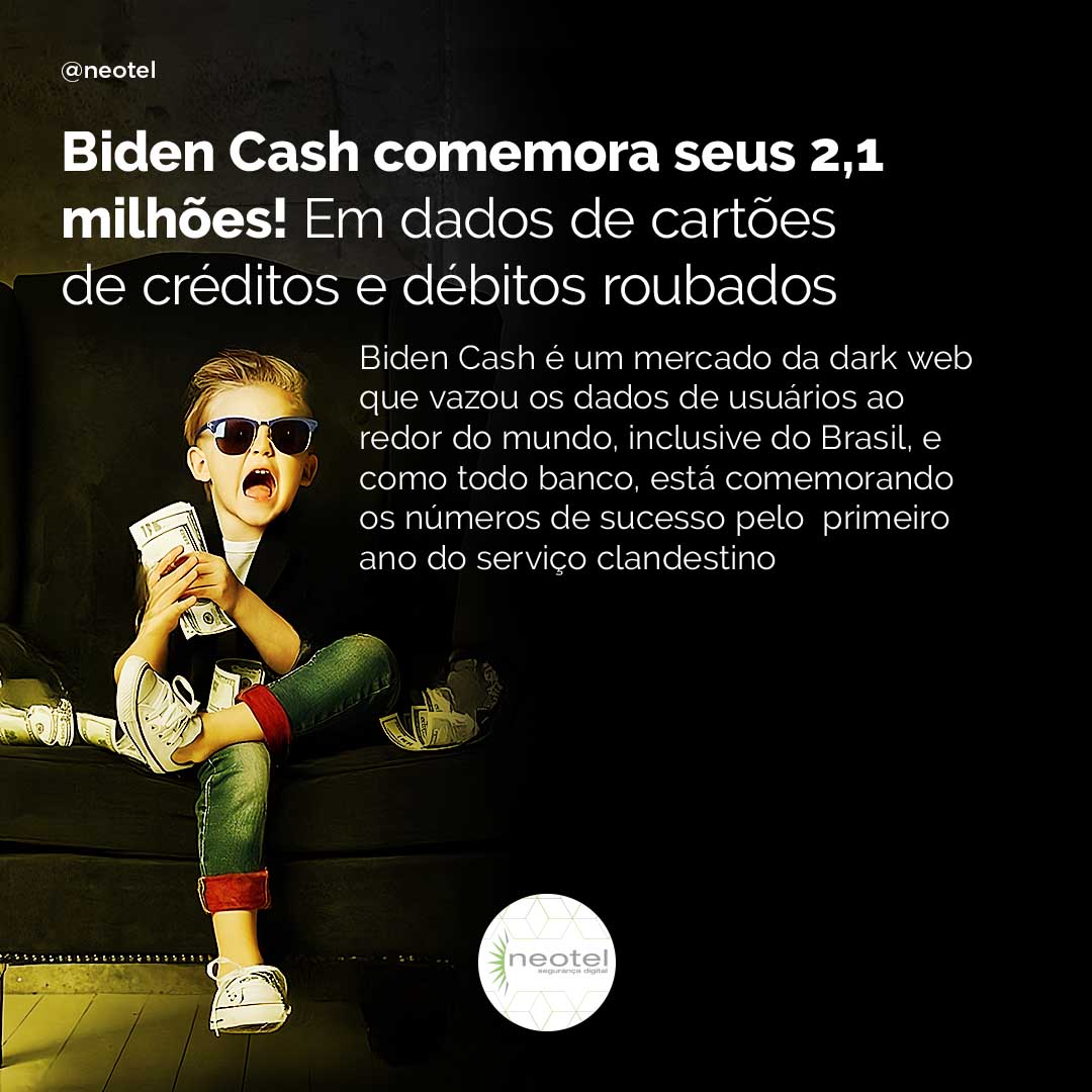 Biden Cash comemora seus 2,1 milhões! Em dados de cartões de créditos e ...